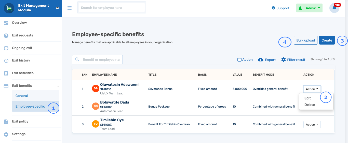 How To Set up Exit Benefits